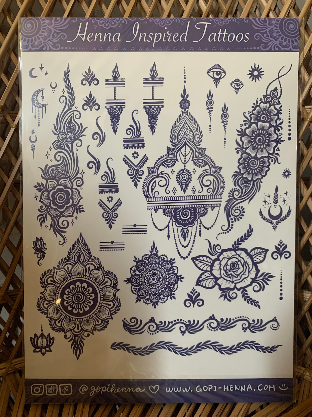 Henna Inspired Floral Boho Temporary Tattoo Sheets - Etsy