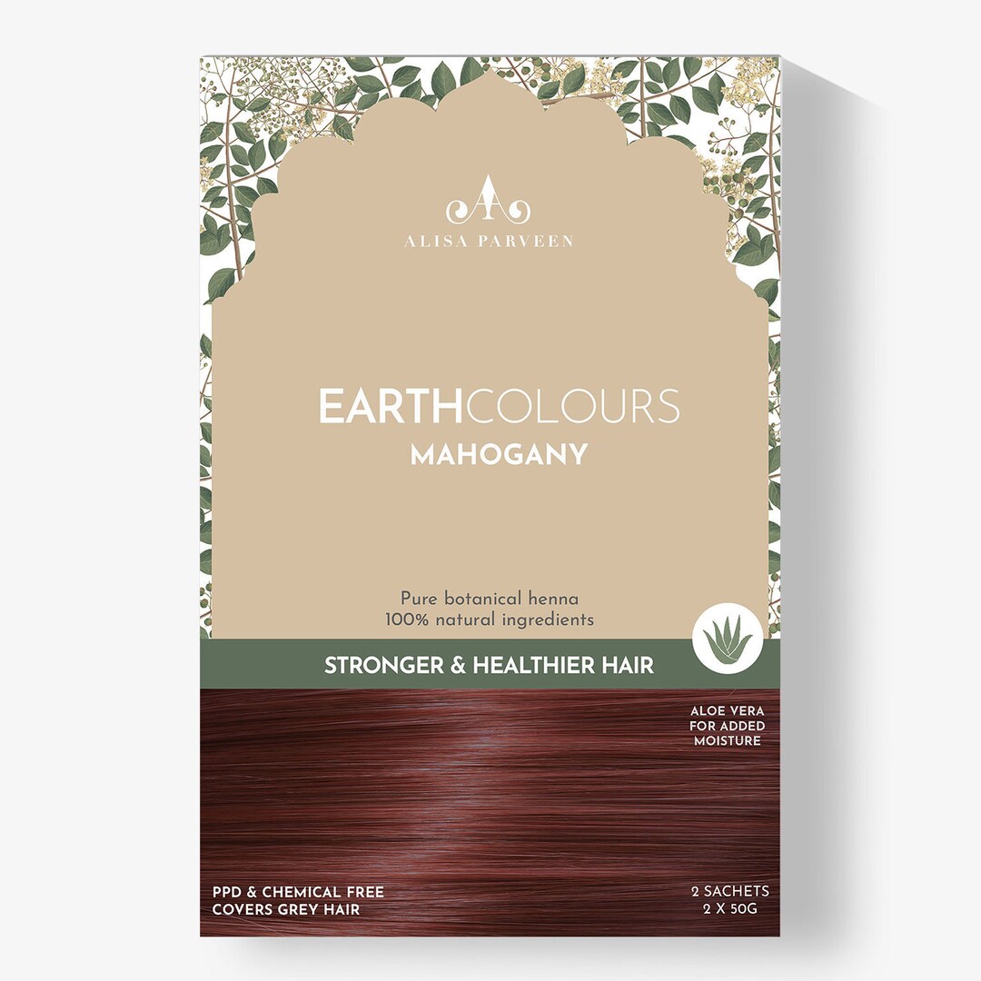 Mahogany Organic Henna Hair Colour With Moisturizing Aloe Vera ...