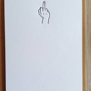 Middle Finger Card Set | Letterpress Printed F U Cards With Envelopes ...