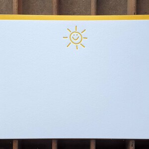 Happy Sun Card Set (6) | Bright Sunny Letterpress A2 Cards With ...