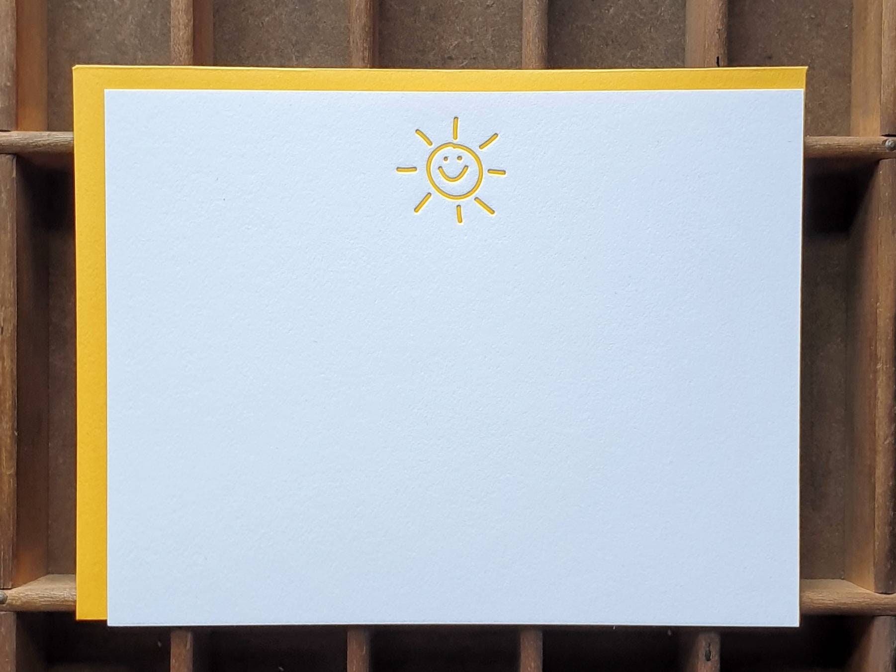 Happy Sun Card Set 6 Bright Sunny Letterpress A2 Cards - Etsy
