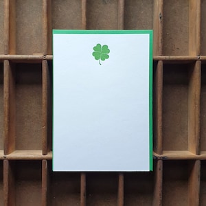 Letterpress Four Leaf Clover Notecard Set: St. Patrick's Day Stationery ...