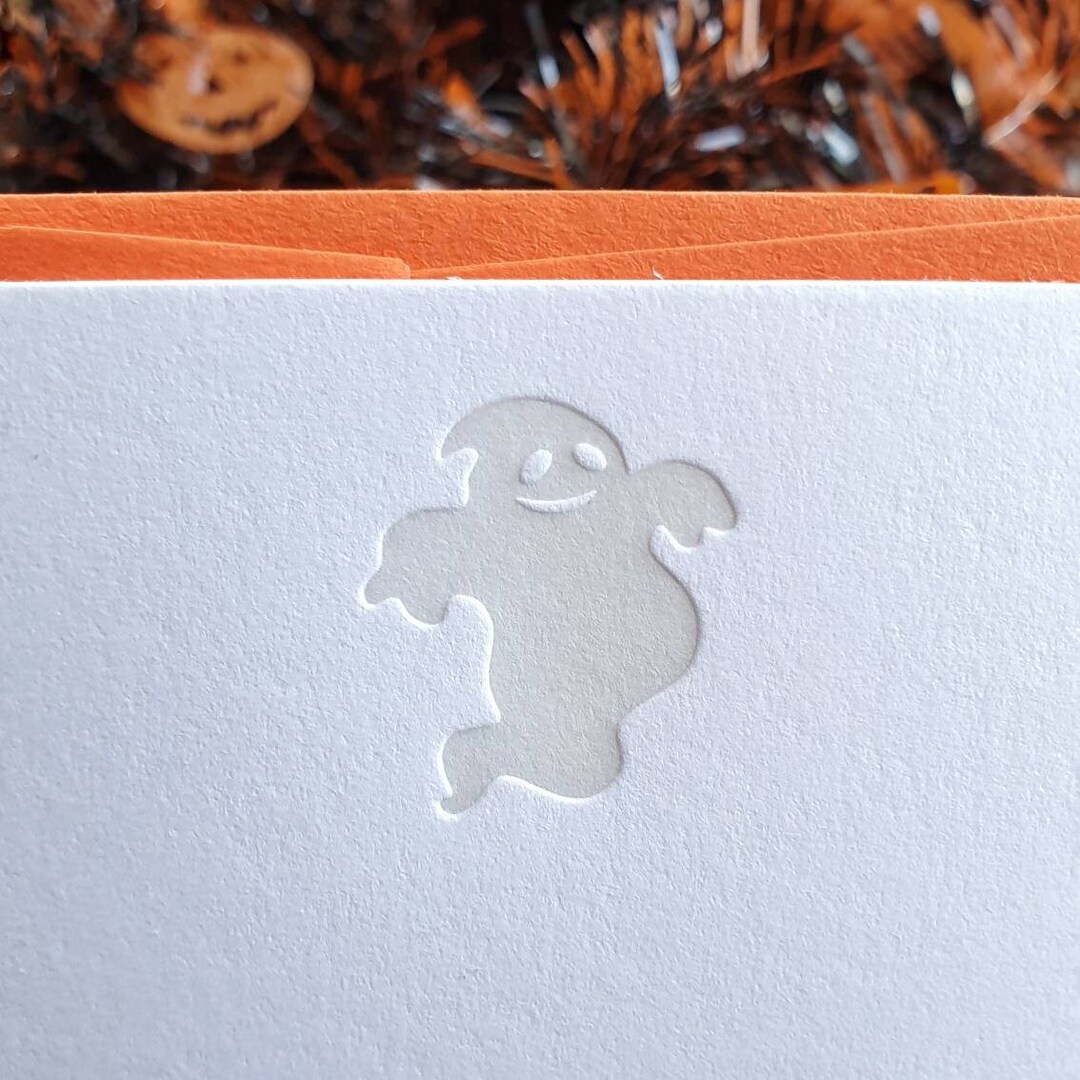Friendly Ghost Card Set | Halloween Letterpress Cards With Envelopes ...