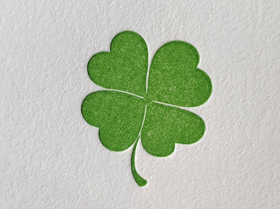 Letterpress Four Leaf Clover Notecard Set: St. Patrick's Day Stationery ...