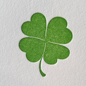Letterpress Four Leaf Clover Notecard Set: St. Patrick's Day Stationery ...