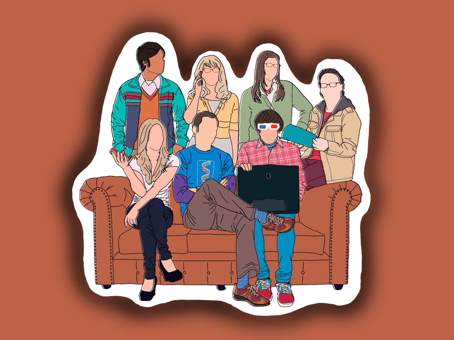 The Big Bang Theory Sticker TV Show Sheldon Penny Leonard | Etsy