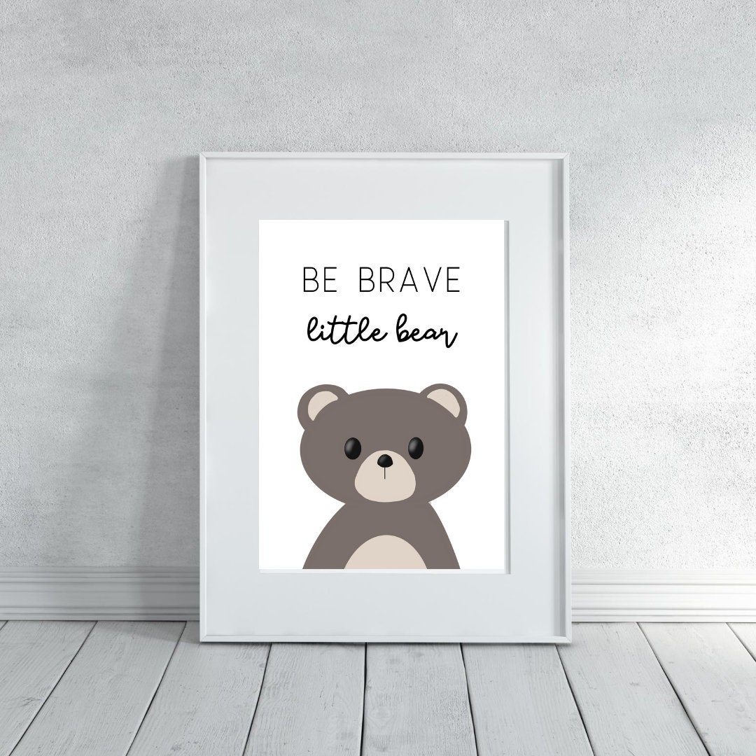 Be Brave Little Bear Printable Woodland Nursery Prints - Etsy