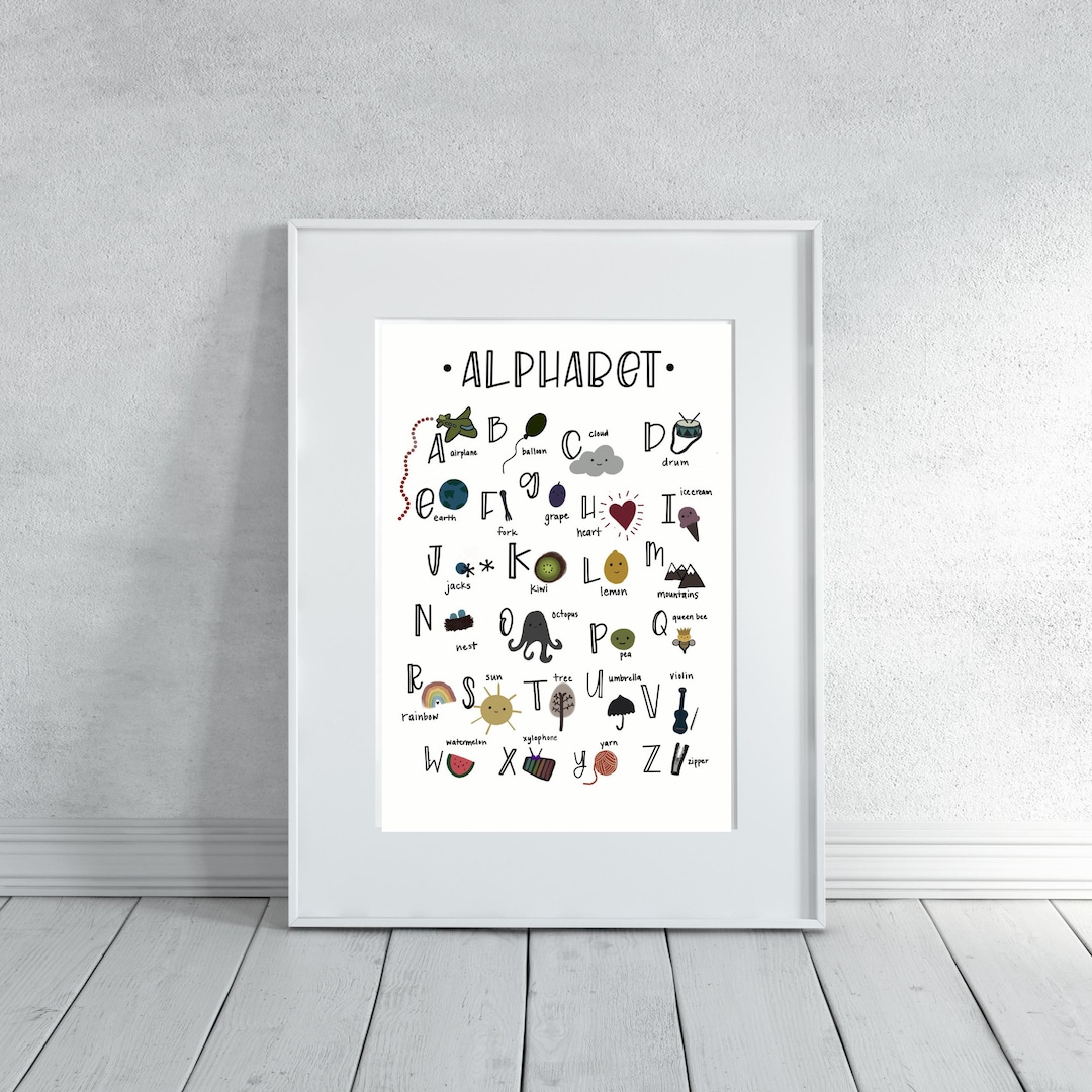 Alphabet Poster Educational Digital Prints for Kids Nursery - Etsy