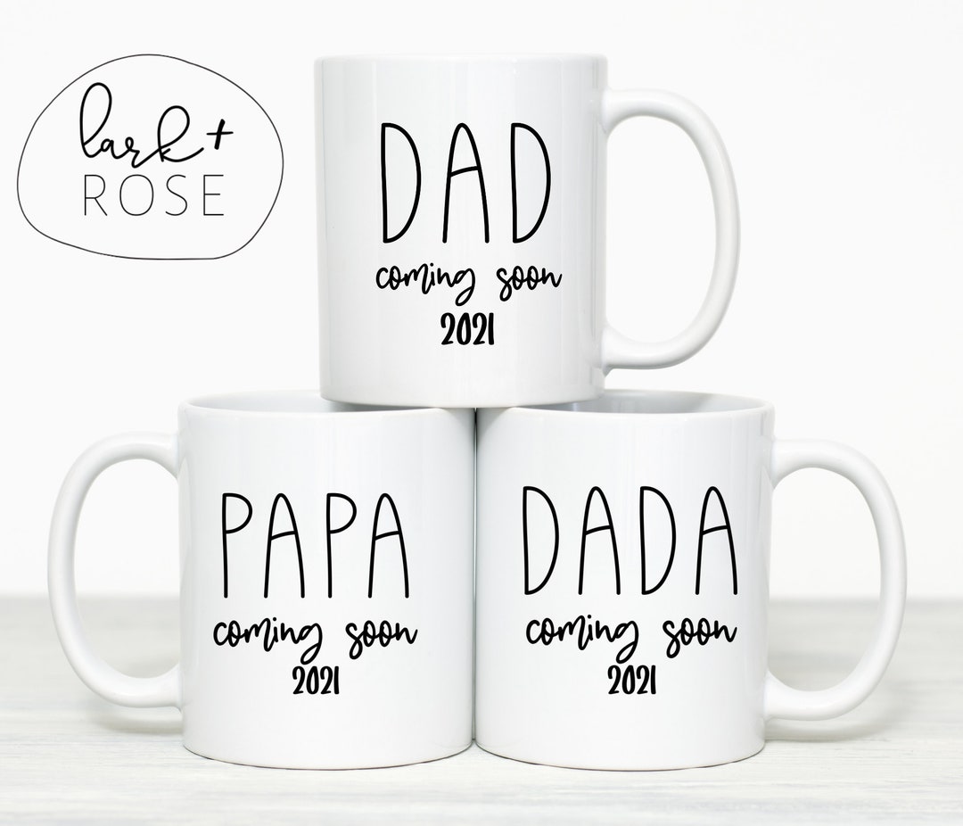 Dad Coming Soon 2021 Mug | DADA, PAPA Coffee Mug for New Dad, Gender ...
