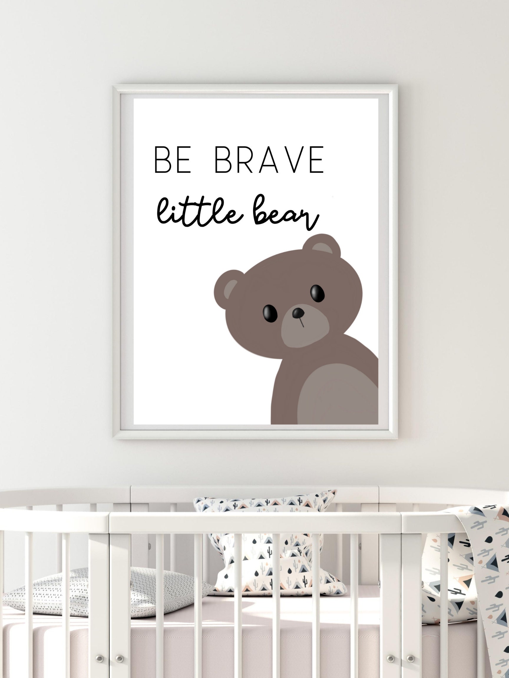Be Brave Little Bear Printable Woodland Nursery Prints - Etsy