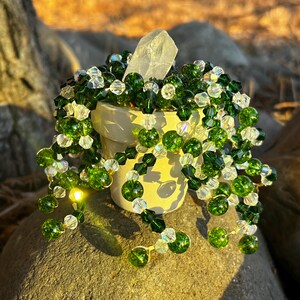 Mini Beaded Plant With Quartz Crystal – Handmade Gemstone Plant Décor ...