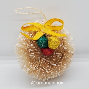 Abaca Wreath Ornaments, Philippine Made, Handmade, Filipino Christmas ...