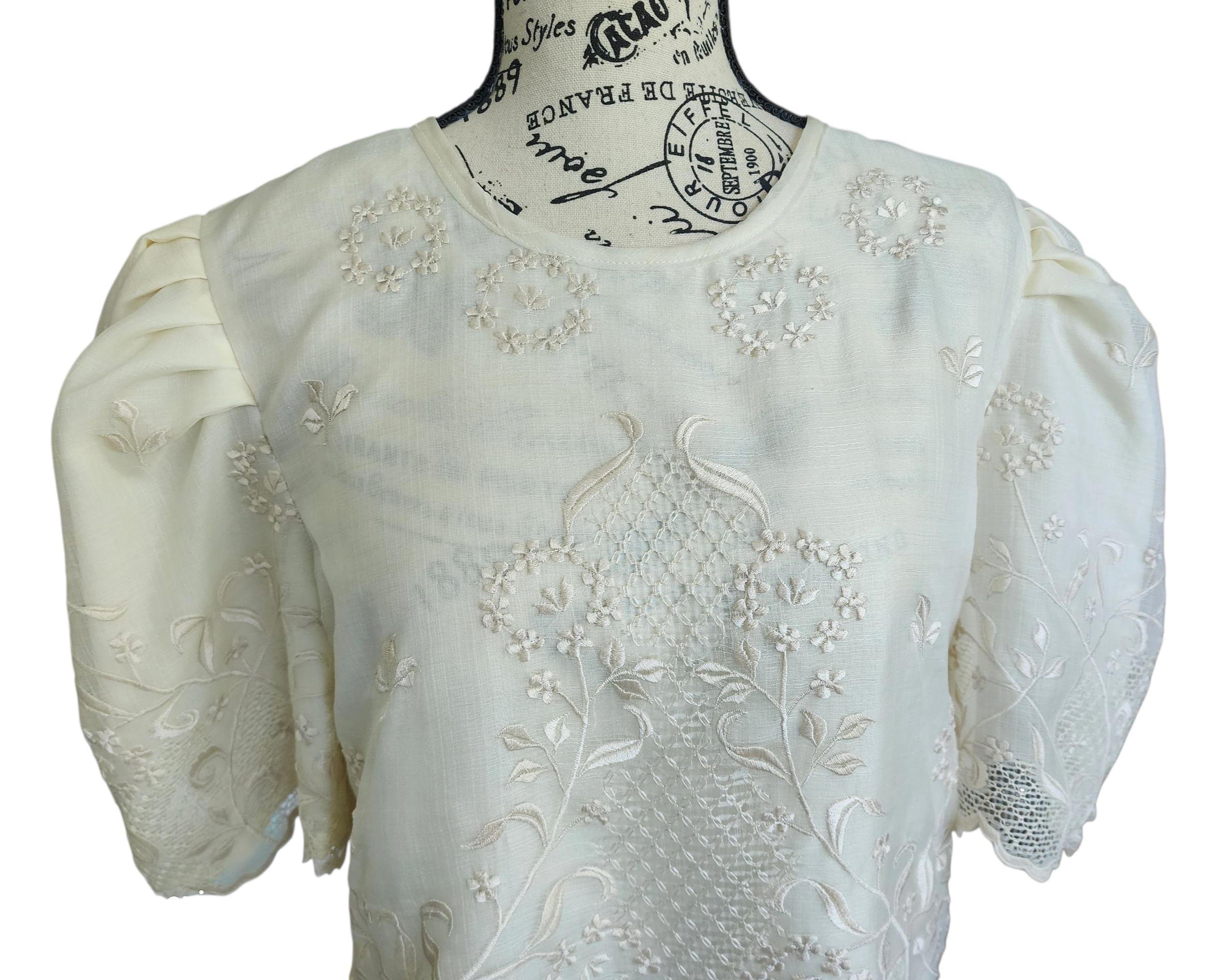 Modern Filipiniana Top Only, Piña Cocoon, Philippine Fabric Blouse ...