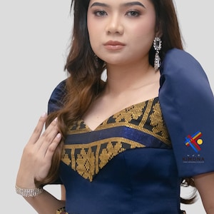 Modern Filipiniana Dress, Philippine Fabric, Formal Wear, Lace Overlay Design, for Mom, Filipino ...