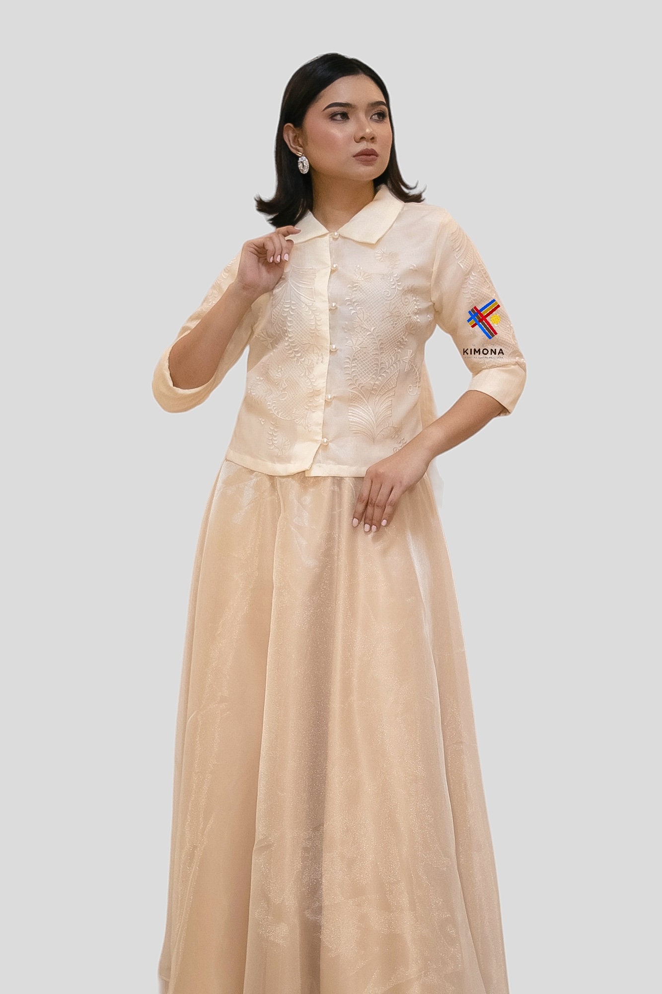 Modern Filipiniana Top Only, Pinya Cocoon, Philippine Fabric Blouse ...