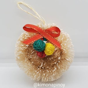 Abaca Wreath Ornaments, Philippine Made, Handmade, Filipino Christmas ...