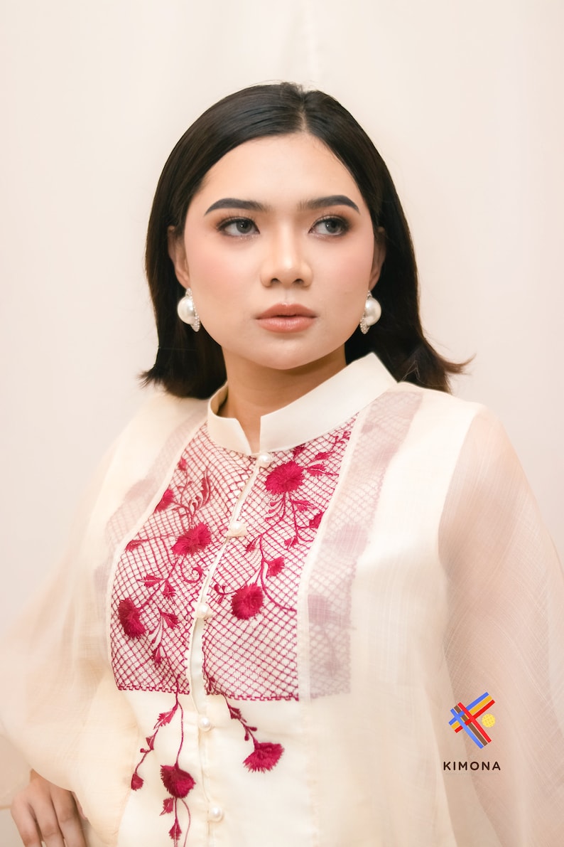 Modern Filipiniana Top Only, Piña Cocoon, Philippine Fabric Blouse ...
