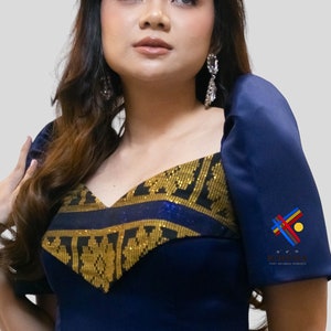 Modern Filipiniana Dress, Philippine Fabric, Formal Wear, Lace Overlay Design, for Mom, Filipino ...