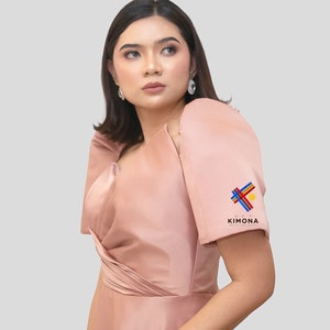 Modern Filipiniana Dress, Philippine Fabric, Formal Wear, Lace Overlay Design, for Mom, Filipino ...