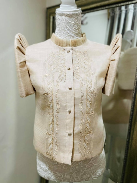 Modern Filipiniana Pinya Cocoon Philippine Fabric Blouse | Etsy