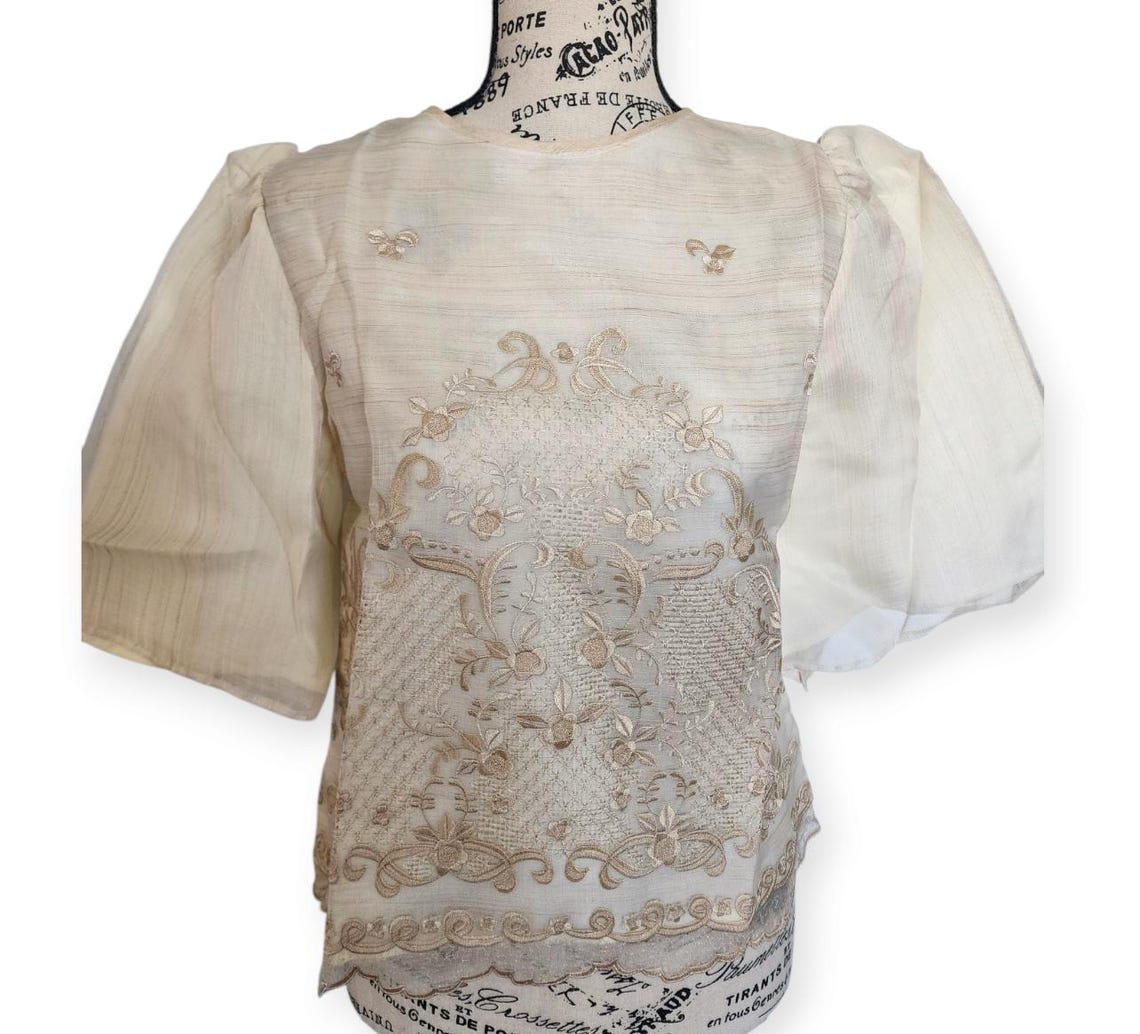 Modern Filipiniana Top Only, Piña Cocoon, Philippine Fabric Blouse ...