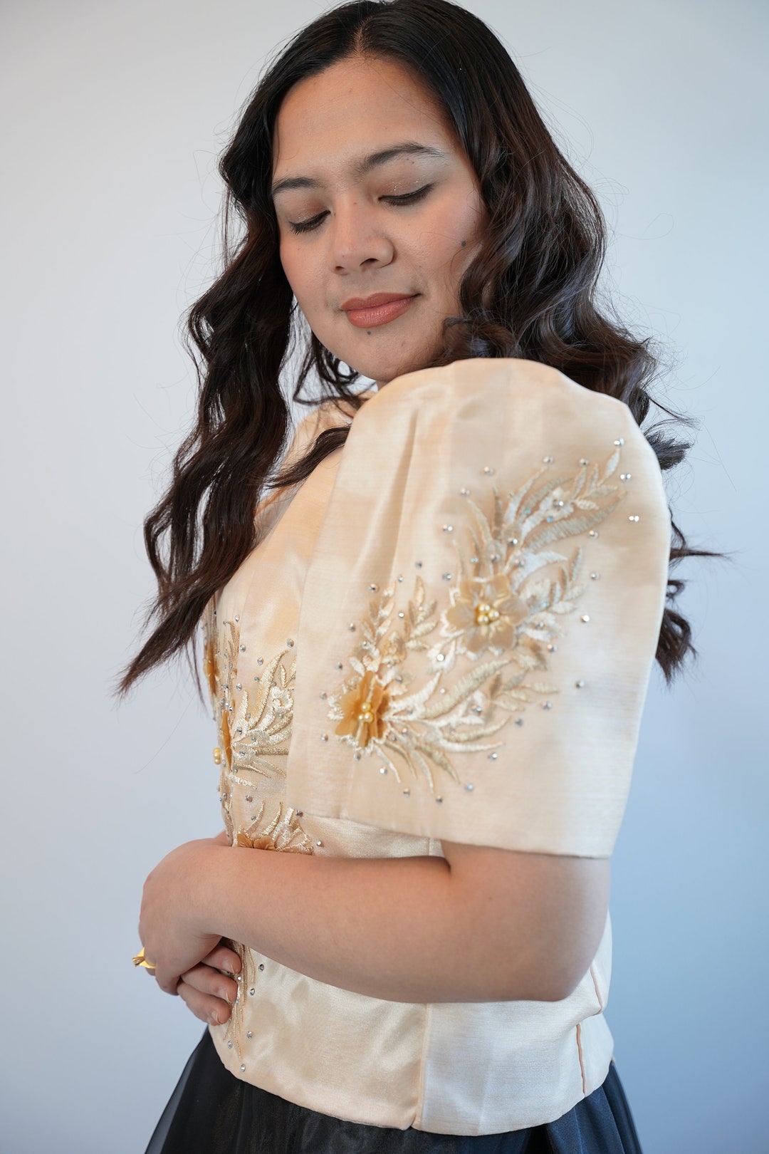 Modern Filipiniana Top Only, Pinya Cocoon, Philippine Fabric Blouse ...