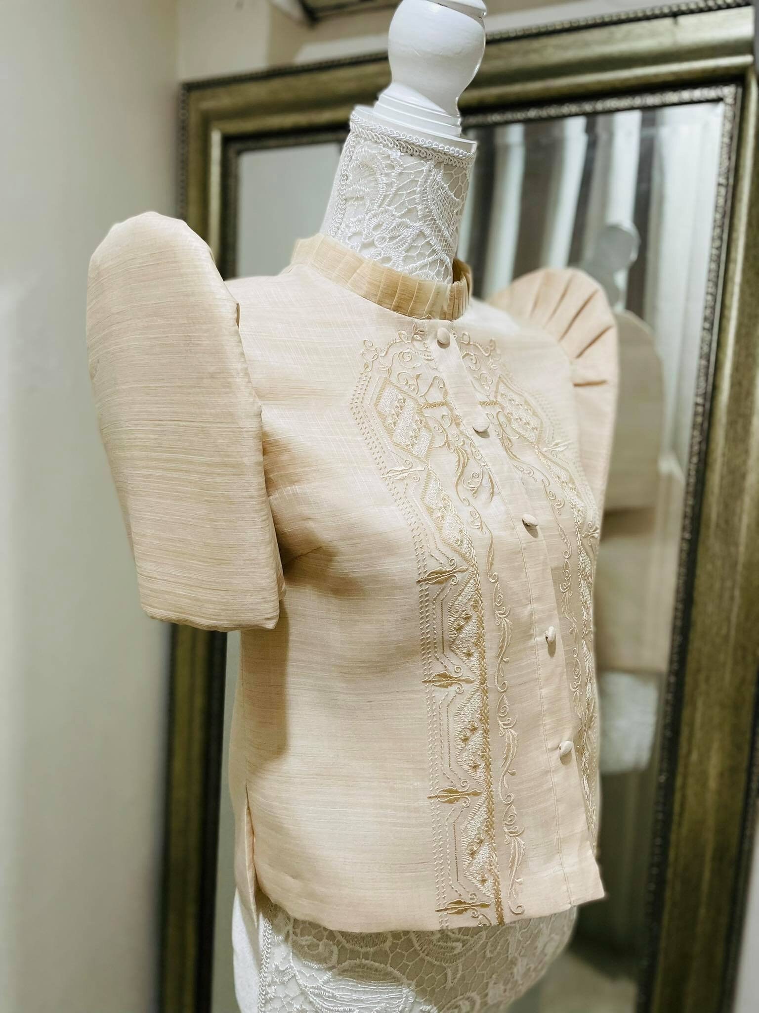 Modern Filipiniana Pinya Cocoon Philippine Fabric Blouse | Etsy