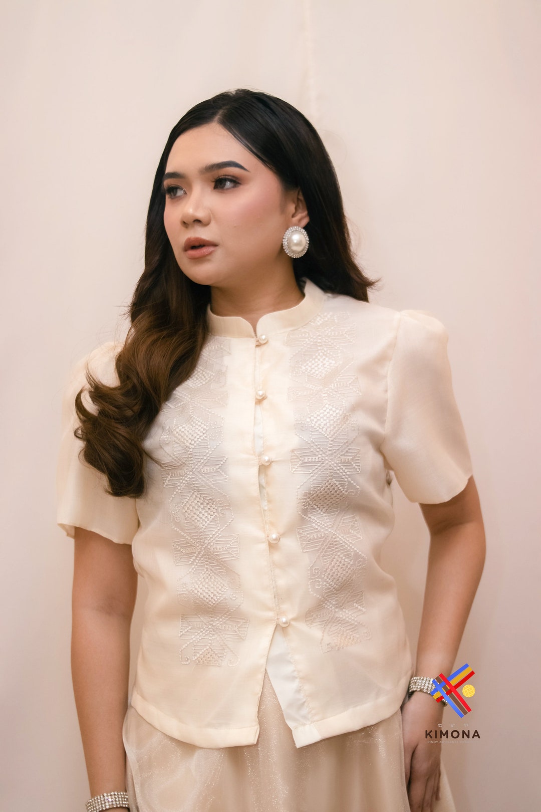 Modern Filipiniana Top Only, Pinya Cocoon, Philippine Fabric Blouse ...