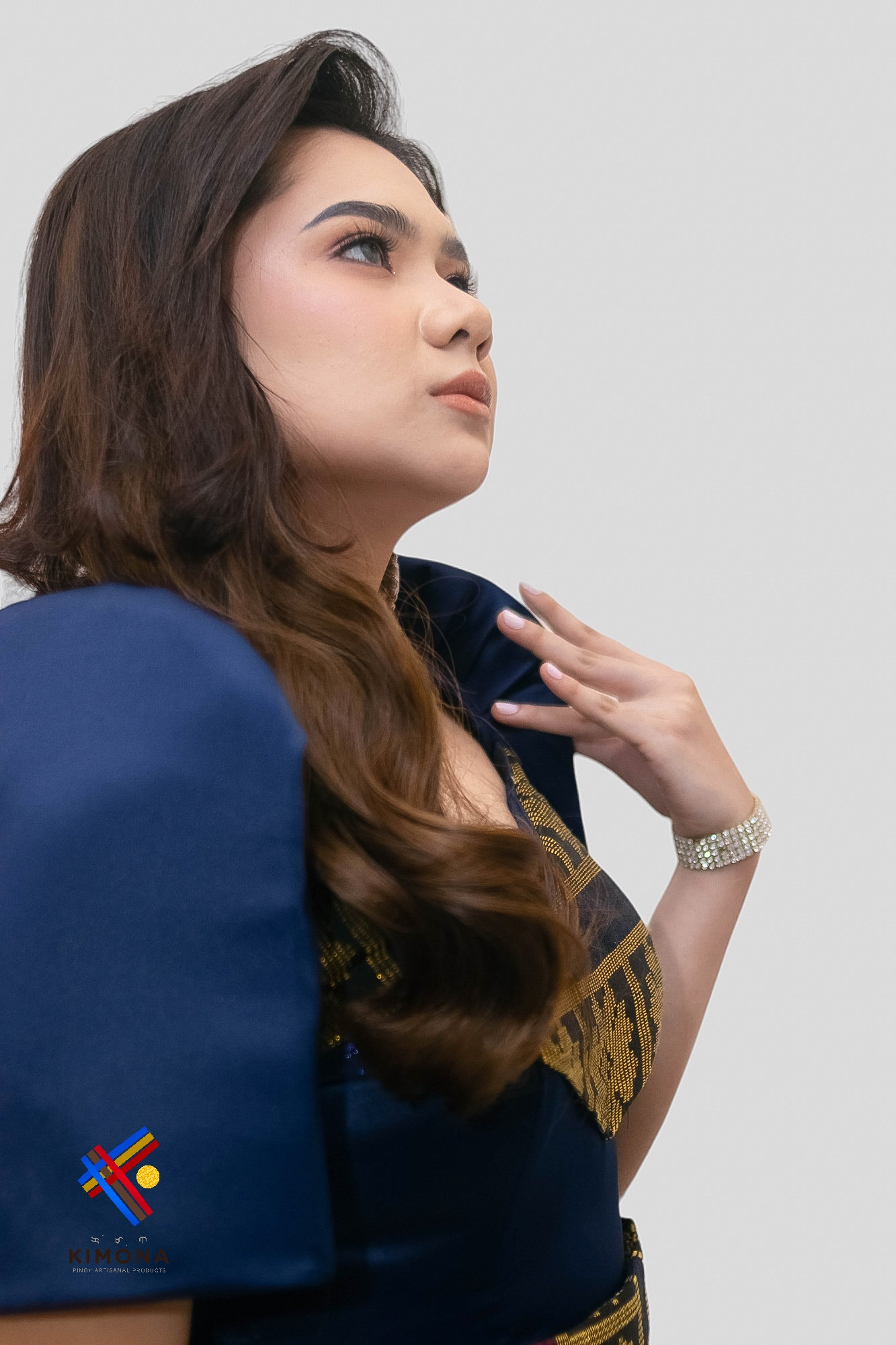 Modern Filipiniana Dress, Philippine Fabric, Formal Wear, Lace Overlay ...
