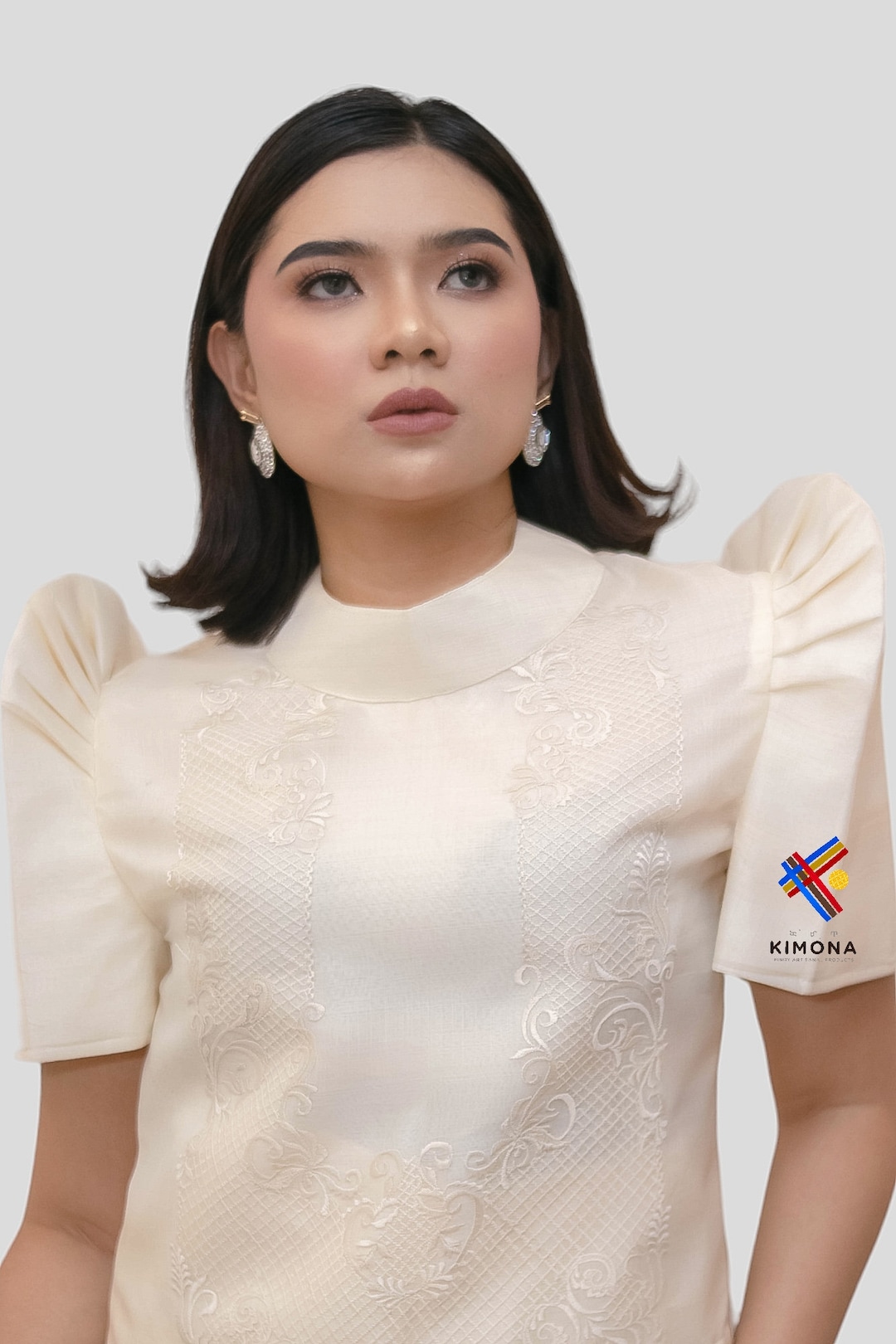 Modern Filipiniana Top Only, Pinya Cocoon, Philippine Fabric Blouse ...