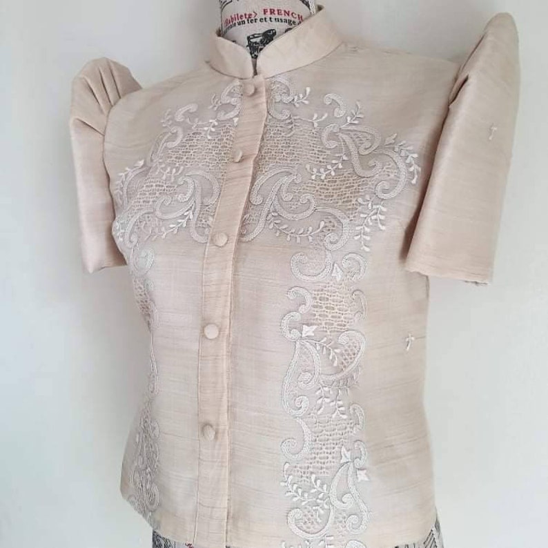 Modern Filipiniana Top Only, Pinya Cocoon, Philippine Fabric Blouse ...