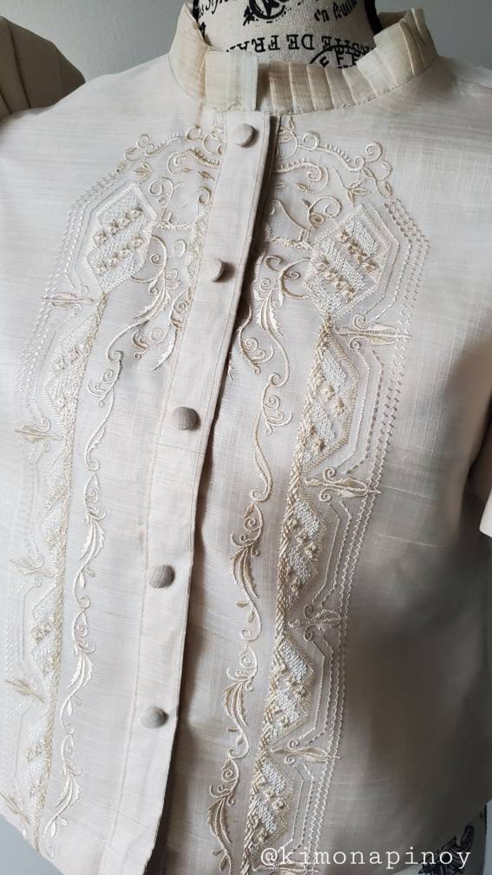 Modern Filipiniana Pinya Cocoon Philippine Fabric Blouse | Etsy