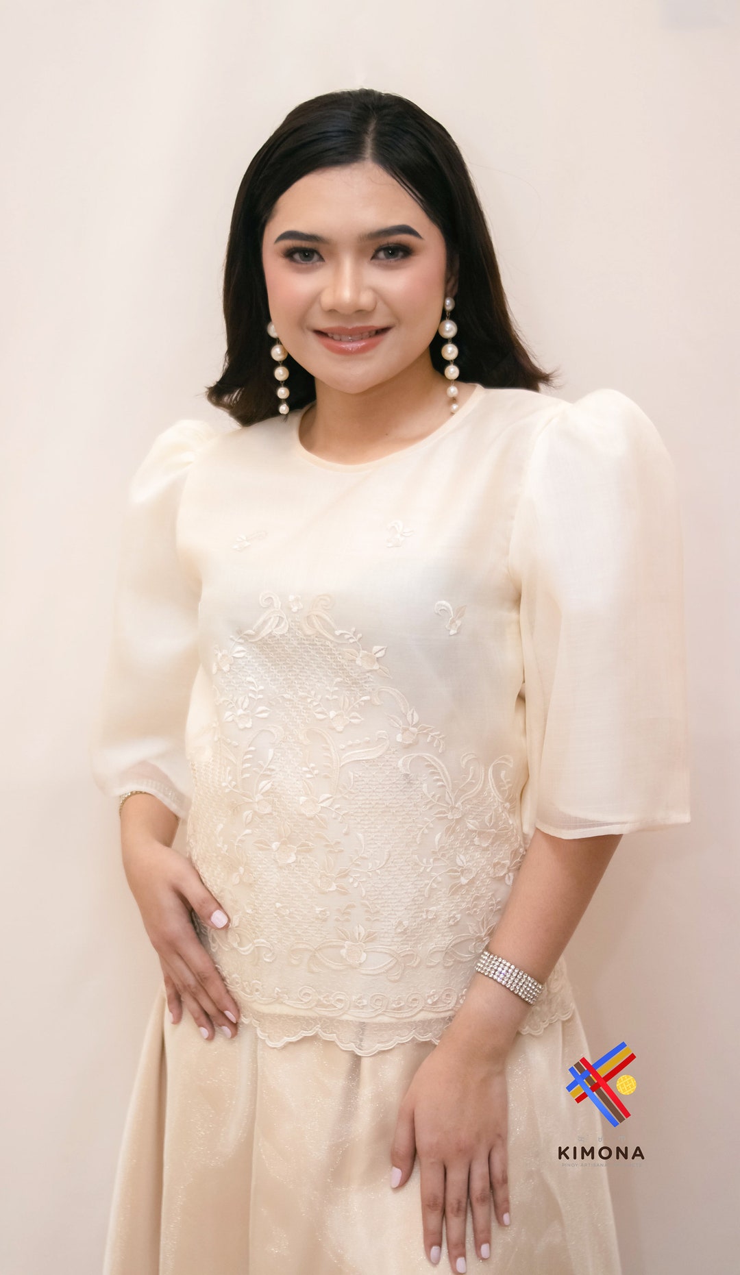 Modern Filipiniana Top Only, Piña Cocoon, Philippine Fabric Blouse ...