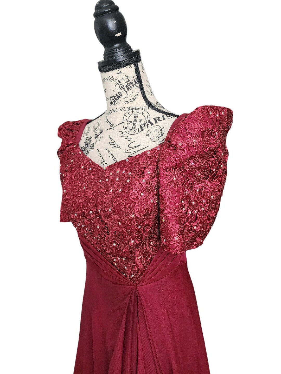 Modern Filipiniana Dress, Philippine Fabric, Formal Wear, Lace Accent ...