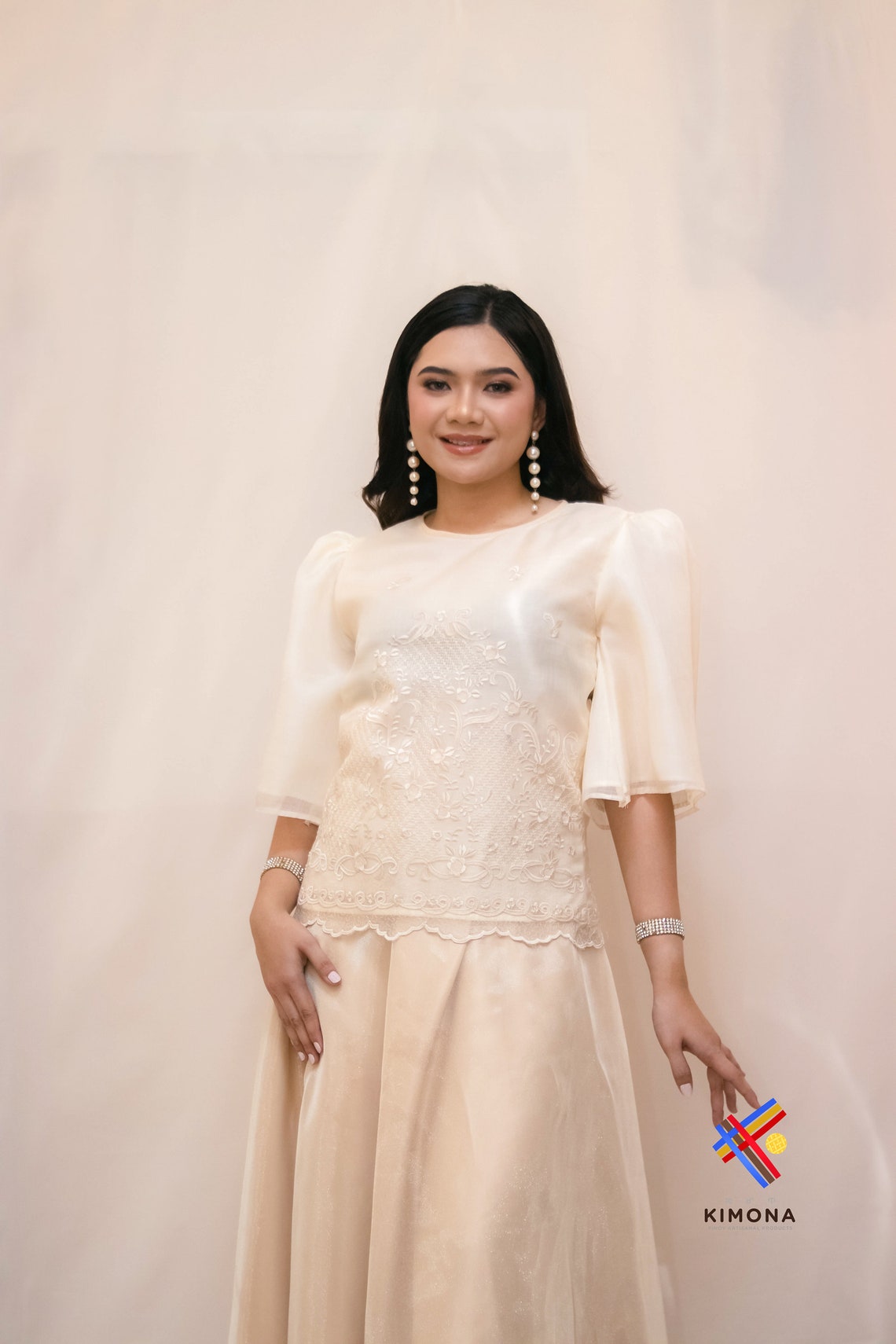 Modern Filipiniana Top Only, Piña Cocoon, Philippine Fabric Blouse ...