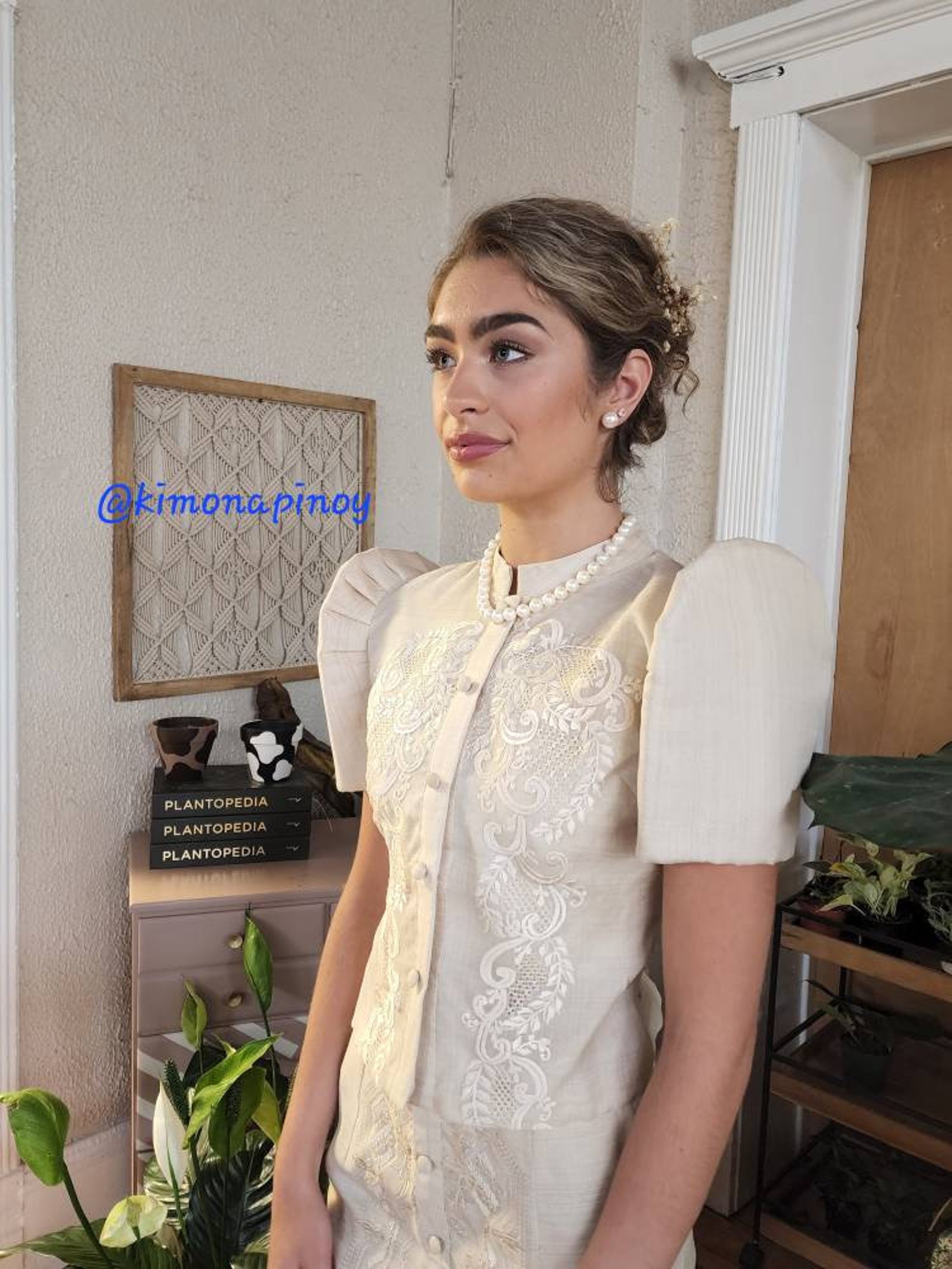 Modern Filipiniana Top Only, Pinya Cocoon, Philippine Fabric Blouse ...