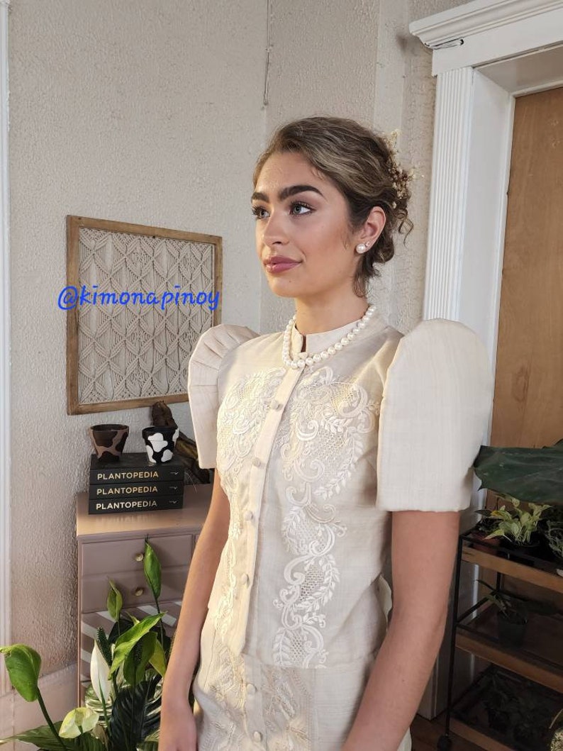 Modern Filipiniana Top Only, Pinya Cocoon, Philippine Fabric Blouse ...