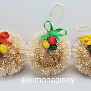 Abaca Wreath Ornaments, Philippine Made, Handmade, Filipino Christmas ...