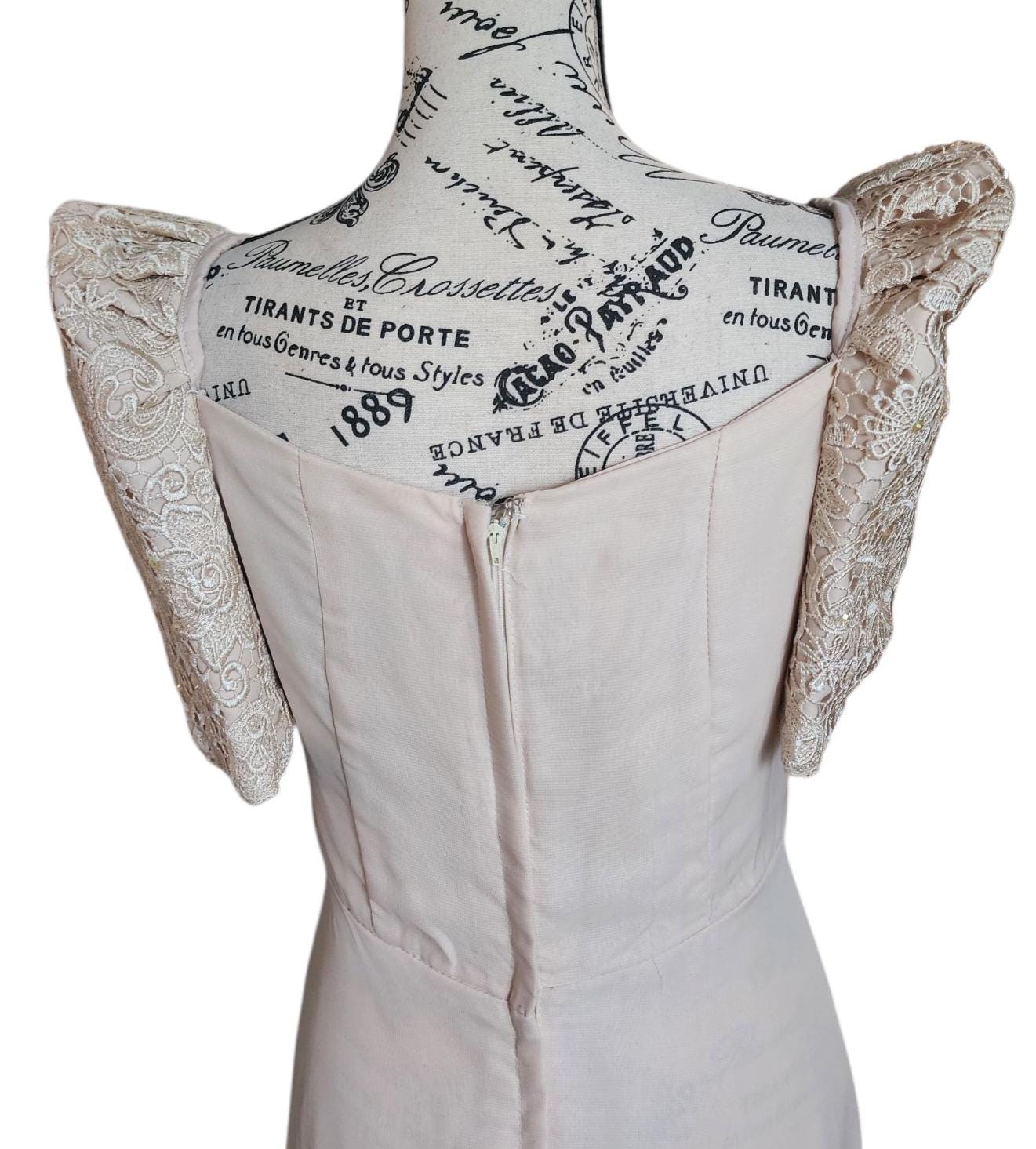 Modern Filipiniana Dress, Philippines, Formal Wear, Lace Accent, for ...