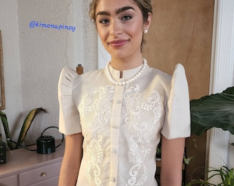 MADE TO ORDER Modern Filipiniana Dress Philippine Fabric - Etsy