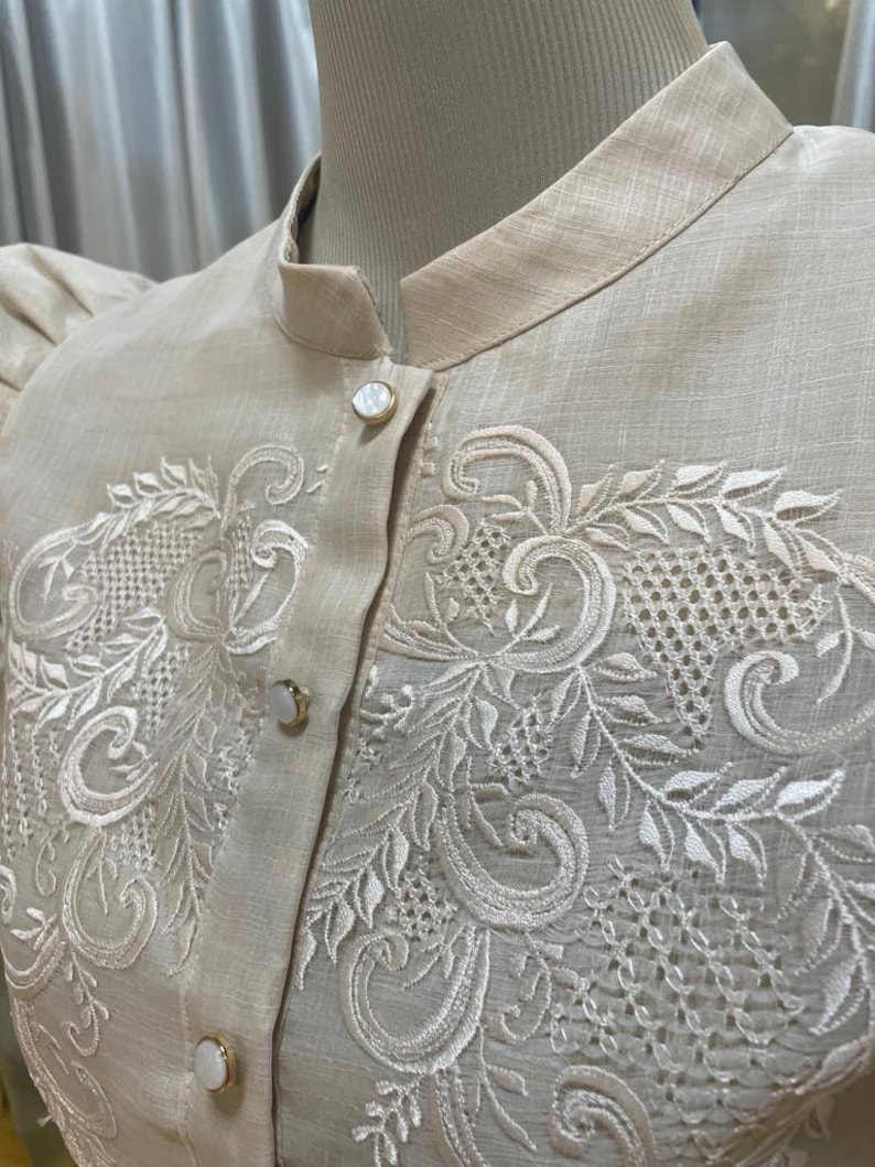 Modern Filipiniana Top Only, Pinya Cocoon, Philippine Fabric Blouse ...