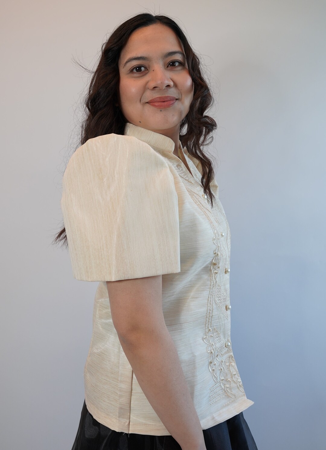 Modern Filipiniana Top Only, Pinya Cocoon, Philippine Fabric Blouse ...