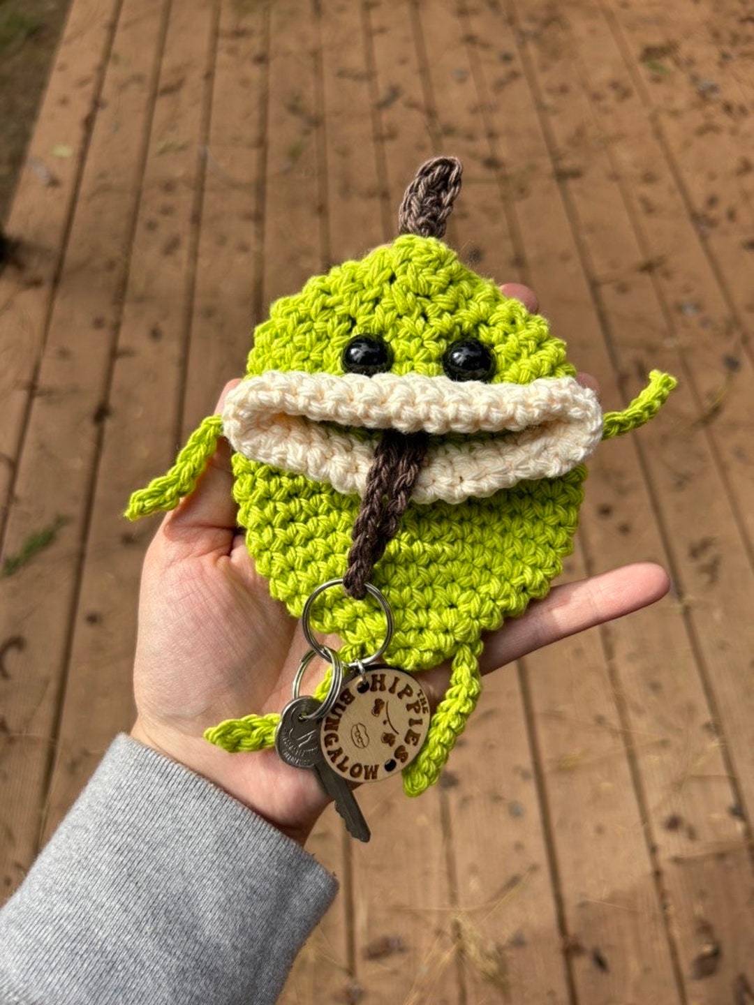 Crochet Lime Key Holder - Key Case - Keychain - Key Ring - Crochet ...