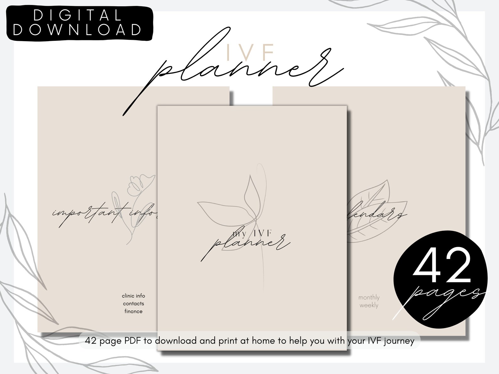 IVF Digital Planner | IVF Printable Journal | Infertility Journal | IVF ...