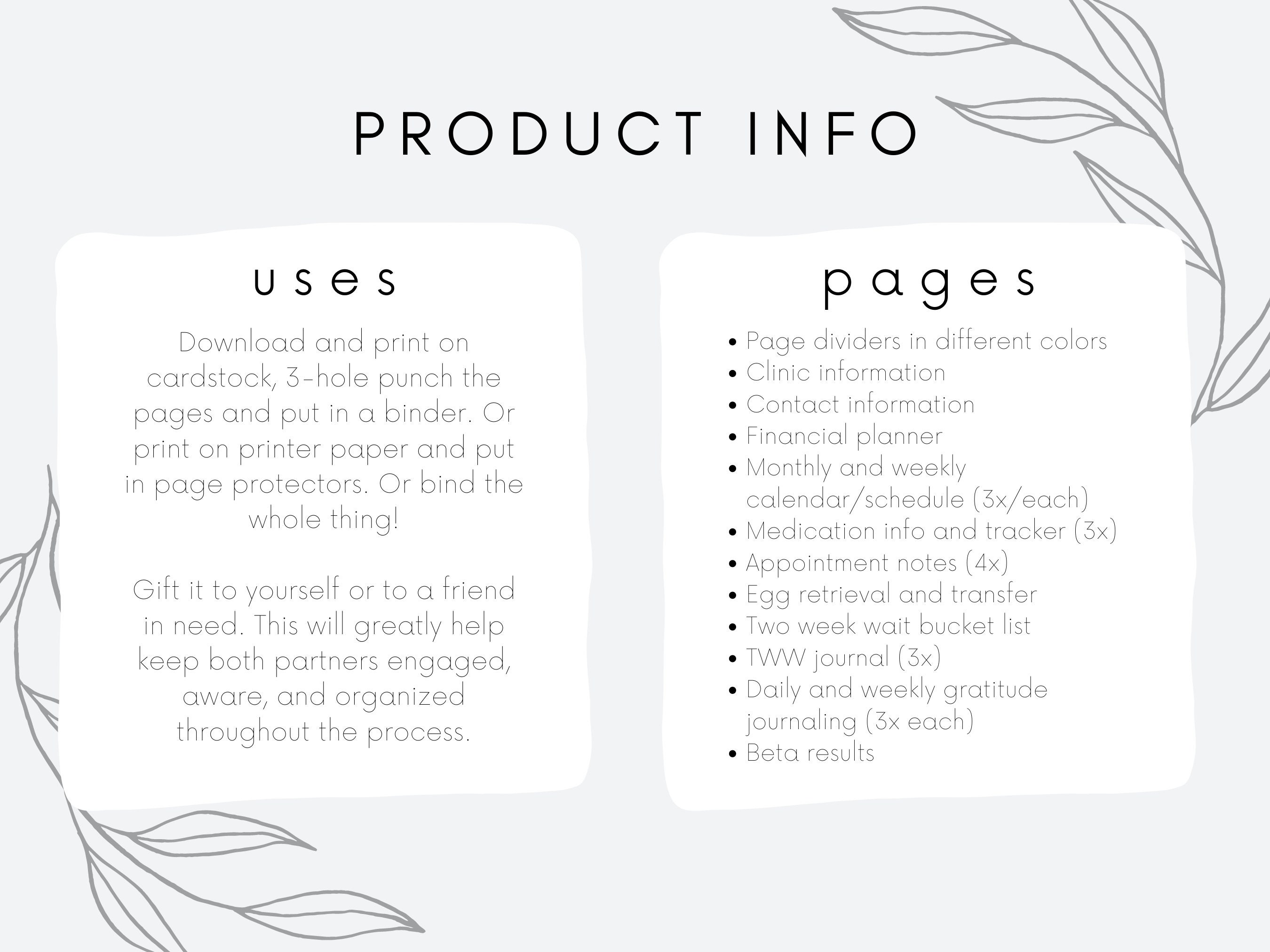 IVF Digital Planner | IVF Printable Journal | Infertility Journal | IVF ...