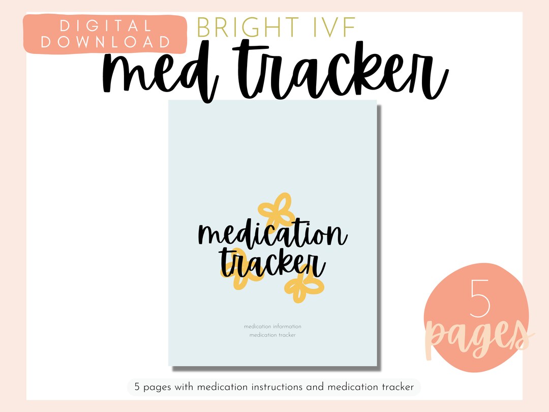 IVF IUI Medication Tracker | Bright & Happy Medication Schedule | Iui ...
