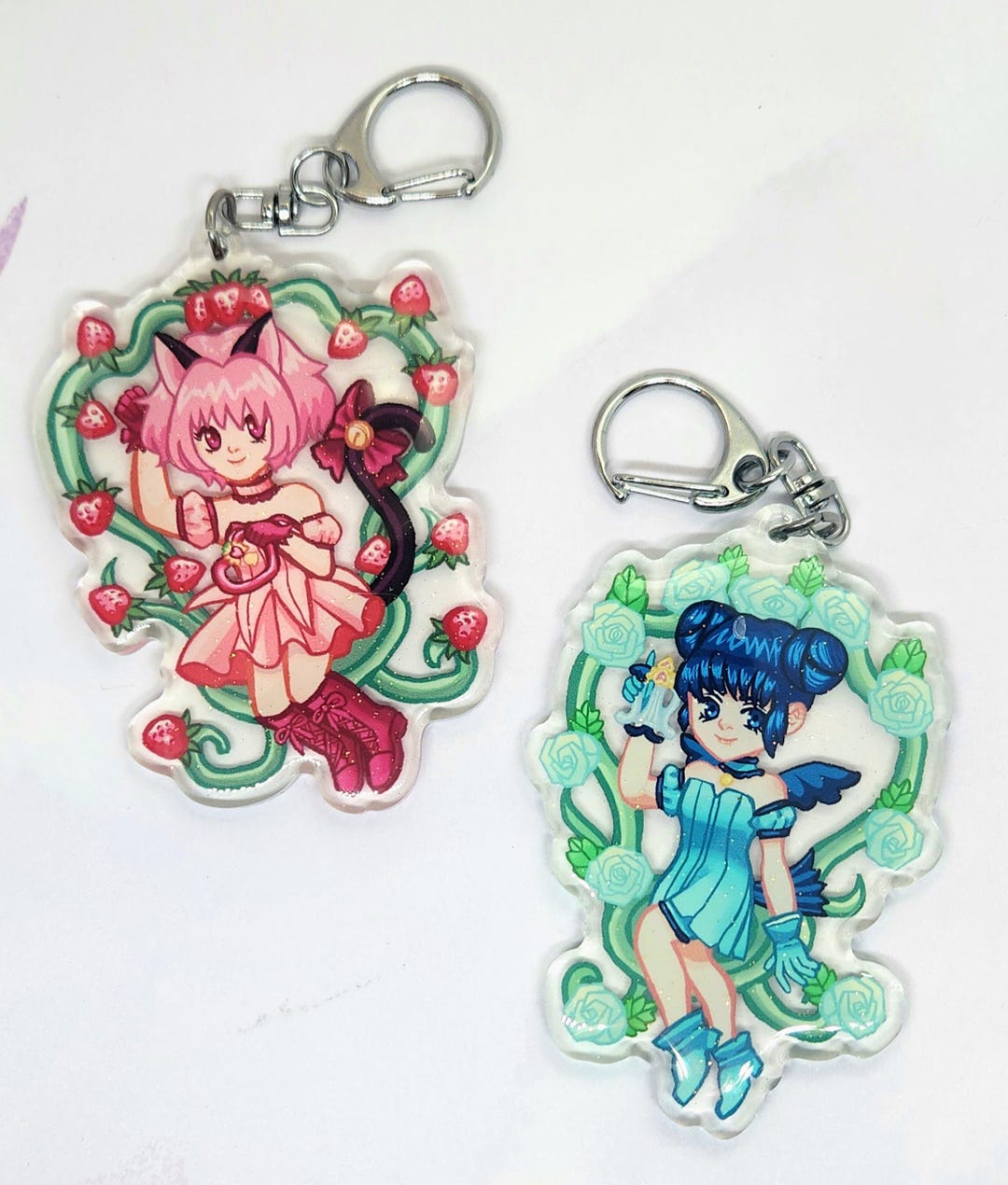 Tokyo Mew Mew (mew Mew Power) || 3" Inch Glitter Epoxy Keychains - Etsy