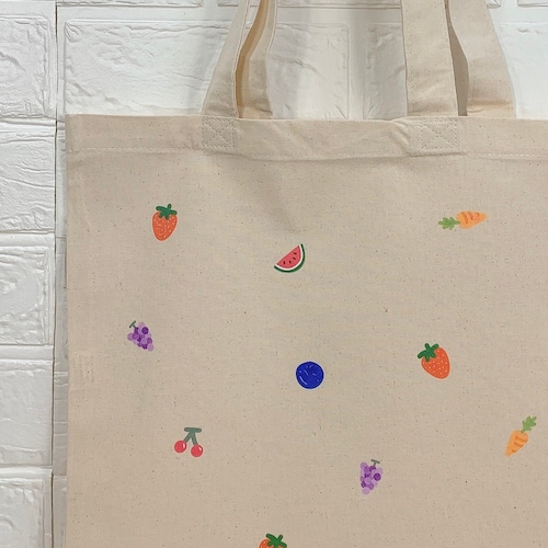 Fruit Tote Bag Fruit and Veggie Tote Minimal Canvas Tote - Etsy