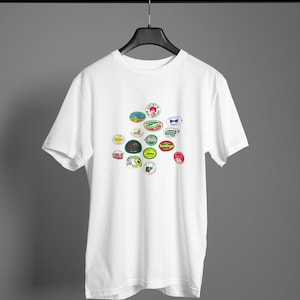 Fruit Sticker T-shirt, Graphic Tee, Fruit Shirt, Food Shirt, Unisex T ...