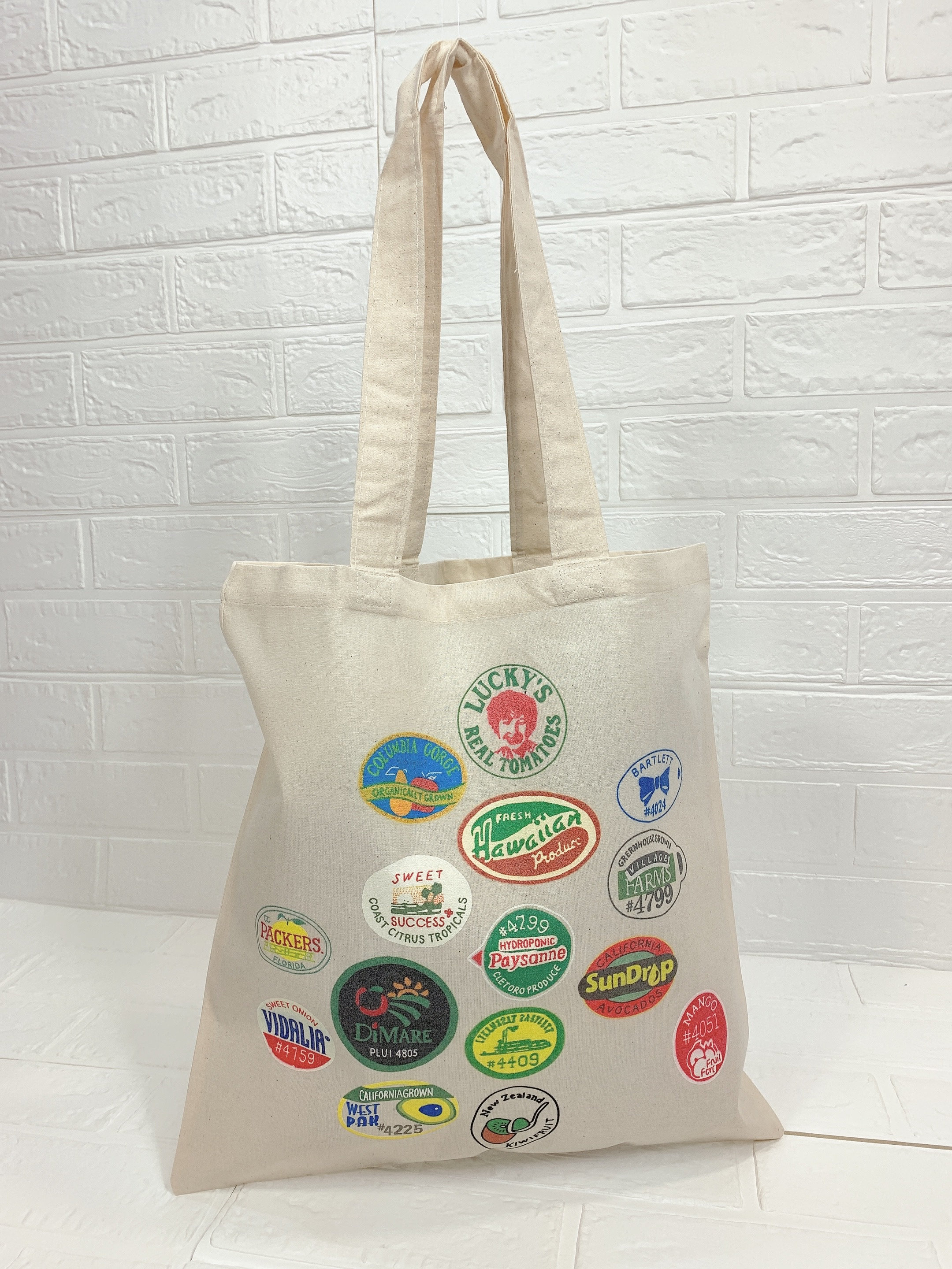 Fruit Sticker Tote Bag Graphic Tote Fruit Tote Food Tote - Etsy